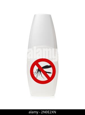 Bottle of insect repellent on white background Stock Photo - Alamy