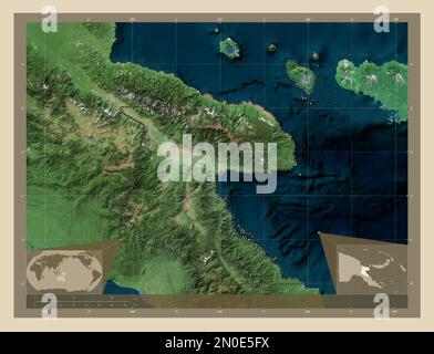Morobe, province of Papua New Guinea. High resolution satellite map ...