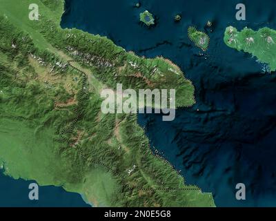 Shape of Morobe, province of Papua New Guinea, with its capital ...