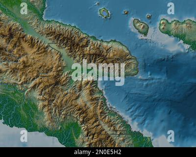 Morobe, province of Papua New Guinea. High resolution satellite map ...
