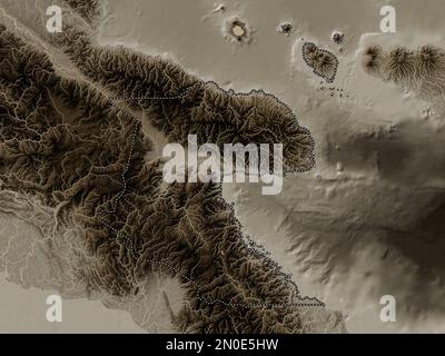 Morobe, province of Papua New Guinea. High resolution satellite map ...