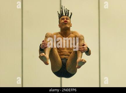 Robbie Lee competes in the Mens 10m Platform final during day four of ...