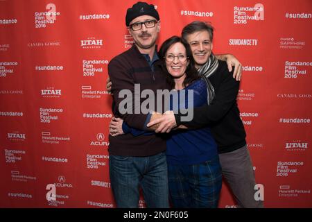 Director Keith Fulton, co-producer Molly O'Brien and director Louis Pepe pose at the premiere of ...