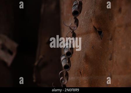 Exploded bullets in a cartridge belt inside an exploded Russian tank in ...