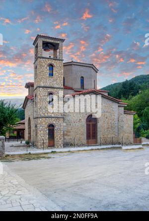 old stone house in Zarouhla village. Achaia, Greece Stock Photo - Alamy