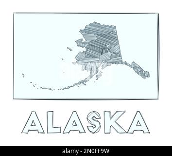 Alaska map vector illustration, scribble sketch Alaska map Stock Vector ...