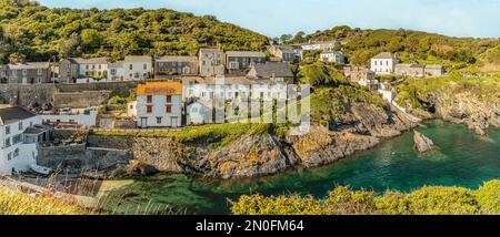 View over the Cornish Village Portloe, Cornwall, England, UK Stock ...