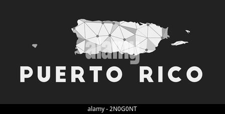Network map of Puerto Rico. Country digital connections map. Technology ...