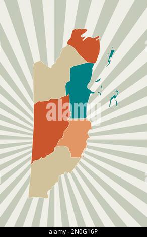 Detailed vector map poster of Belmopan city administrative area. Blue ...