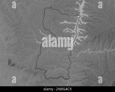 Alto Paraguay, department of Paraguay. Grayscale elevation map with ...