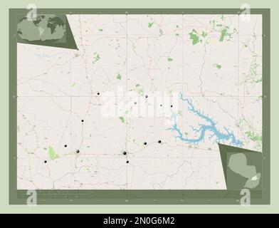 Caaguazu, department of Paraguay. Open Street Map. Locations and names ...