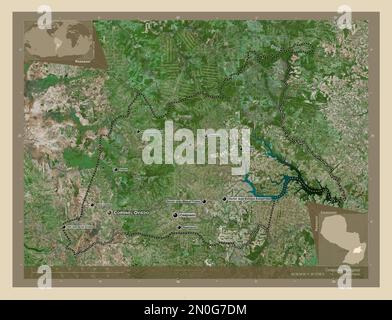 Caaguazu, department of Paraguay. High resolution satellite map ...