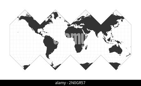Map of the World. HEALPix projection. Globe with latitude and longitude ...