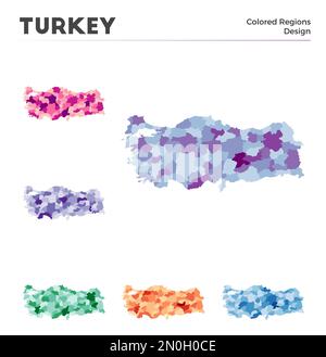 Political map of Turkey with national borders, cities and rivers Stock ...
