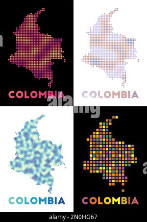 Colombia map. Map of Colombia in dotted style. Borders of the country ...