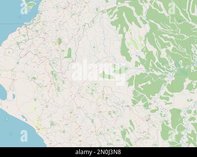 Amazonas, region of Peru. Open Street Map. Locations and names of major ...