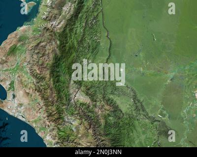 Amazonas, region of Peru. High resolution satellite map. Locations and ...