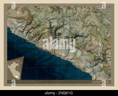 Arequipa, region of Peru. High resolution satellite map. Corner ...