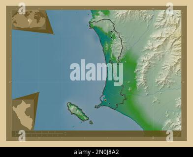 Callao, province of Peru. Elevation map colored in wiki style with ...
