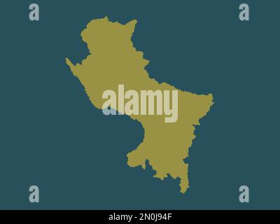 Shape of Cusco, region of Peru, with its capital isolated on solid ...