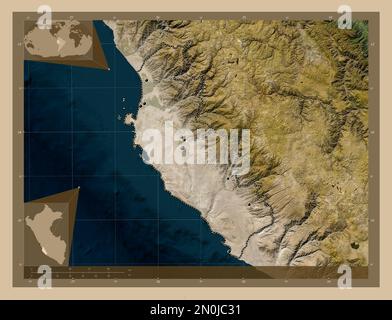 Ica, region of Peru. Low resolution satellite map Stock Photo - Alamy
