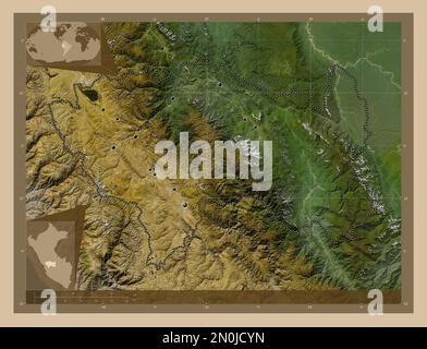 Junin, region of Peru. Low resolution satellite map Stock Photo - Alamy