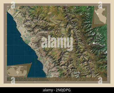 La Libertad, region of Peru. High resolution satellite map. Locations ...