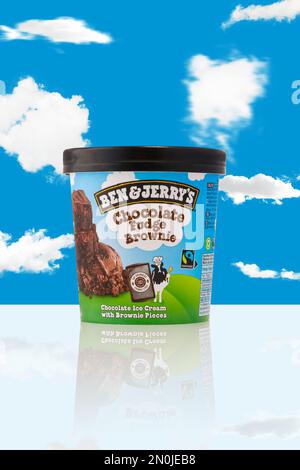 Tallinn, Estonia - January 2023: Ben Jerry's Chocolate Fudge Brownie ...