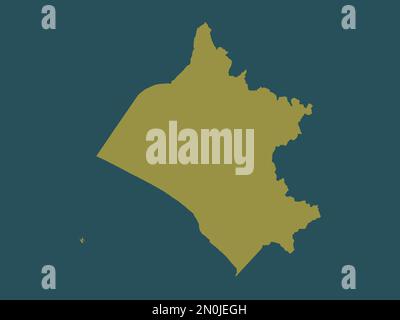 Lambayeque, region of Peru. Solid color shape. Locations of major ...