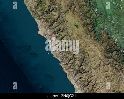 Lima, region of Peru. High resolution satellite map. Locations and ...