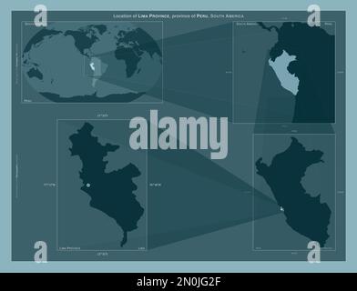 Lima, region of Peru. Diagram showing the location of the region on ...