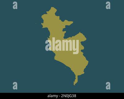 Shape of Lima Province, province of Peru, with its capital isolated on ...