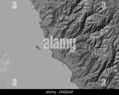 Lima Province, province of Peru. Elevation map colored in wiki style ...
