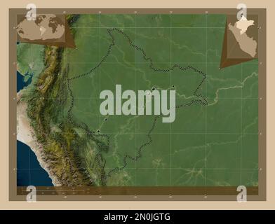 Loreto, region of Peru. Low resolution satellite map Stock Photo - Alamy