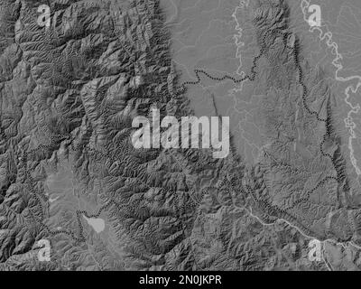 Pasco, region of Peru. Elevation map colored in wiki style with lakes ...