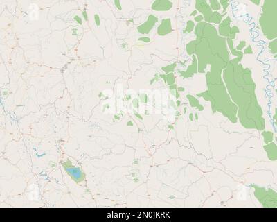 Pasco, region of Peru. Open Street Map. Locations and names of major ...