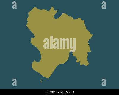 Shape of Piura, region of Peru, with its capital isolated on solid ...