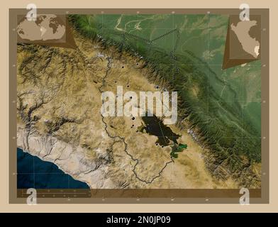 Puno, region of Peru. Low resolution satellite map Stock Photo - Alamy