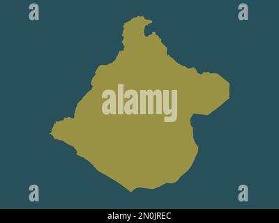 Tacna, region of Peru. Solid color shape. Locations and names of major ...