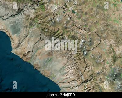 Tacna, region of Peru. High resolution satellite map. Locations of ...