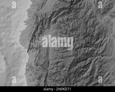 Abra, province of Philippines. Grayscale elevation map with lakes and ...