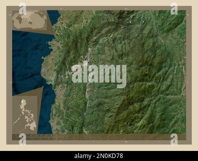 Abra, province of Philippines. High resolution satellite map. Corner ...