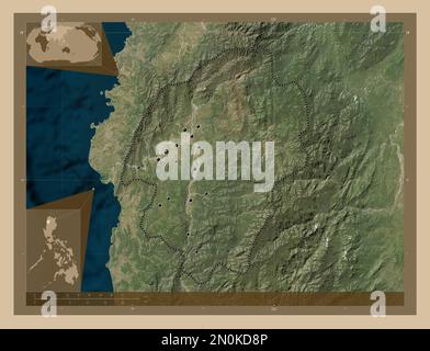 Abra, province of Philippines. Low resolution satellite map. Corner ...
