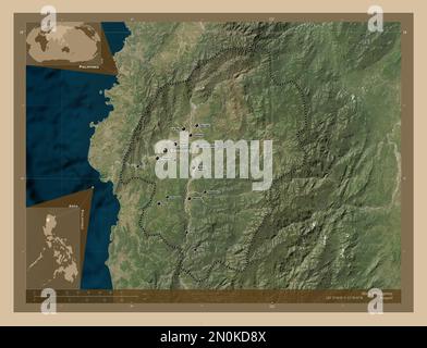 Abra, province of Philippines. Low resolution satellite map. Corner ...