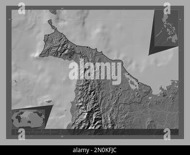 Aklan, province of Philippines. Bilevel elevation map with lakes and ...