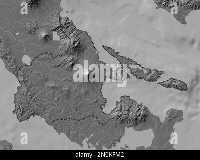 Albay, province of Philippines. Bilevel elevation map with lakes and ...