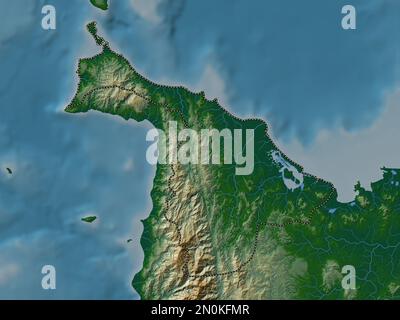 Aklan, province of Philippines. Colored elevation map with lakes and ...
