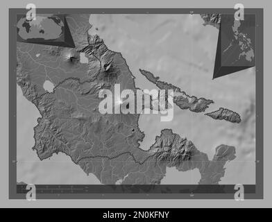 Albay, province of Philippines. Bilevel elevation map with lakes and ...