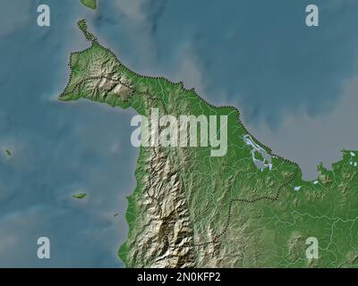 Aklan, province of Philippines. Colored elevation map with lakes and ...