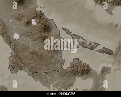 Albay, province of Philippines. Colored elevation map with lakes and ...